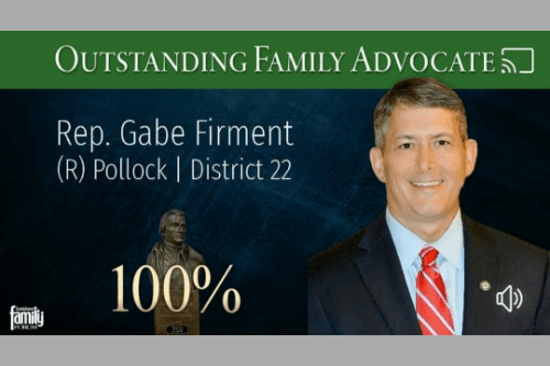 Firment Receives Award For Voting Pro-Family | Winn Parish Journal